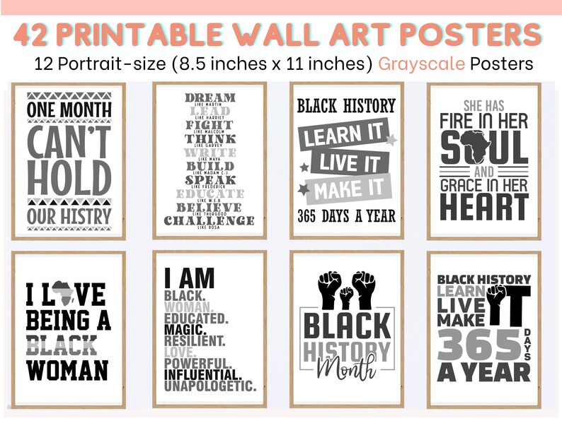 Black History Month Posters Black Woman Wall Art Black - Etsy
