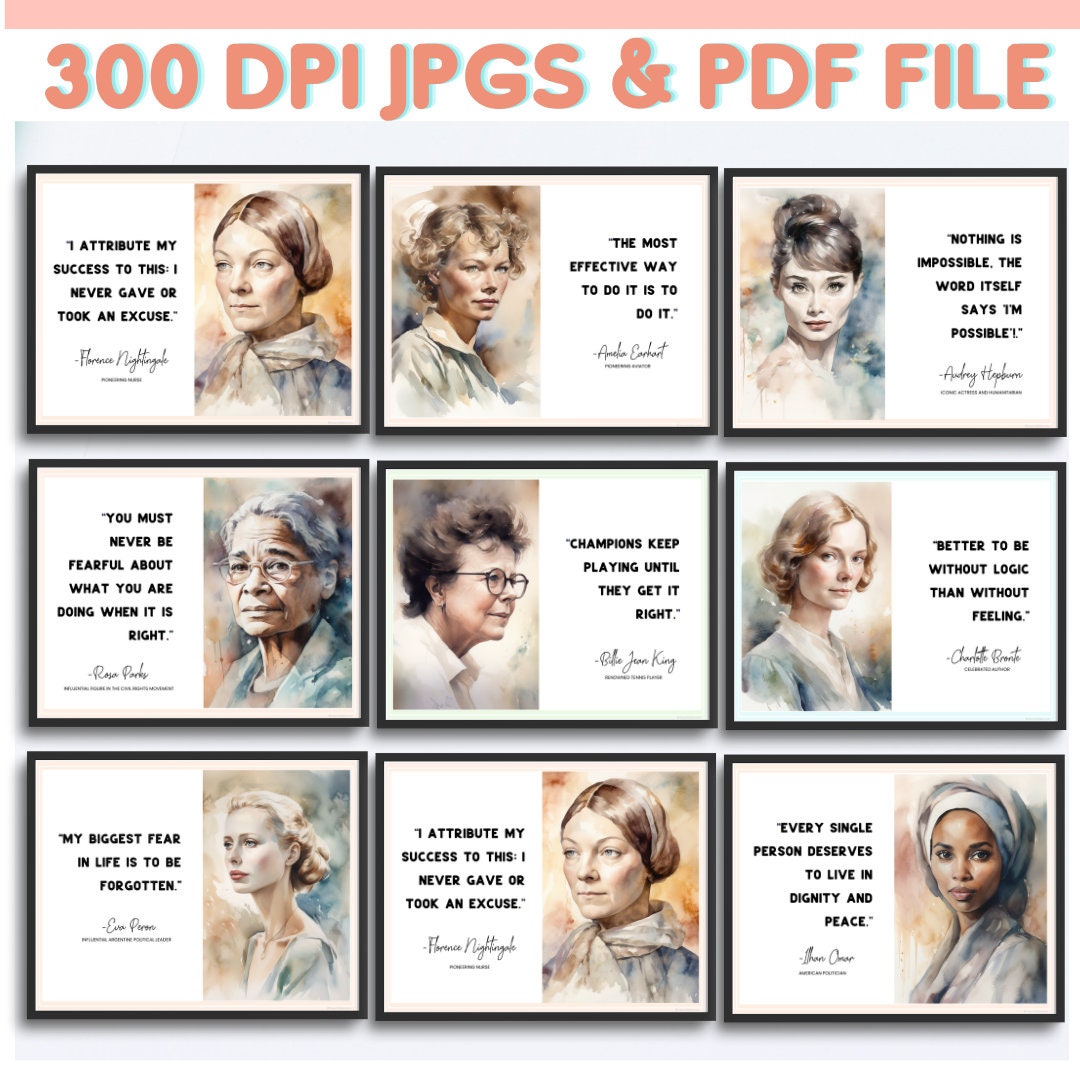 Women's History Month Posters, Famous Women Bulletin Board Display ...