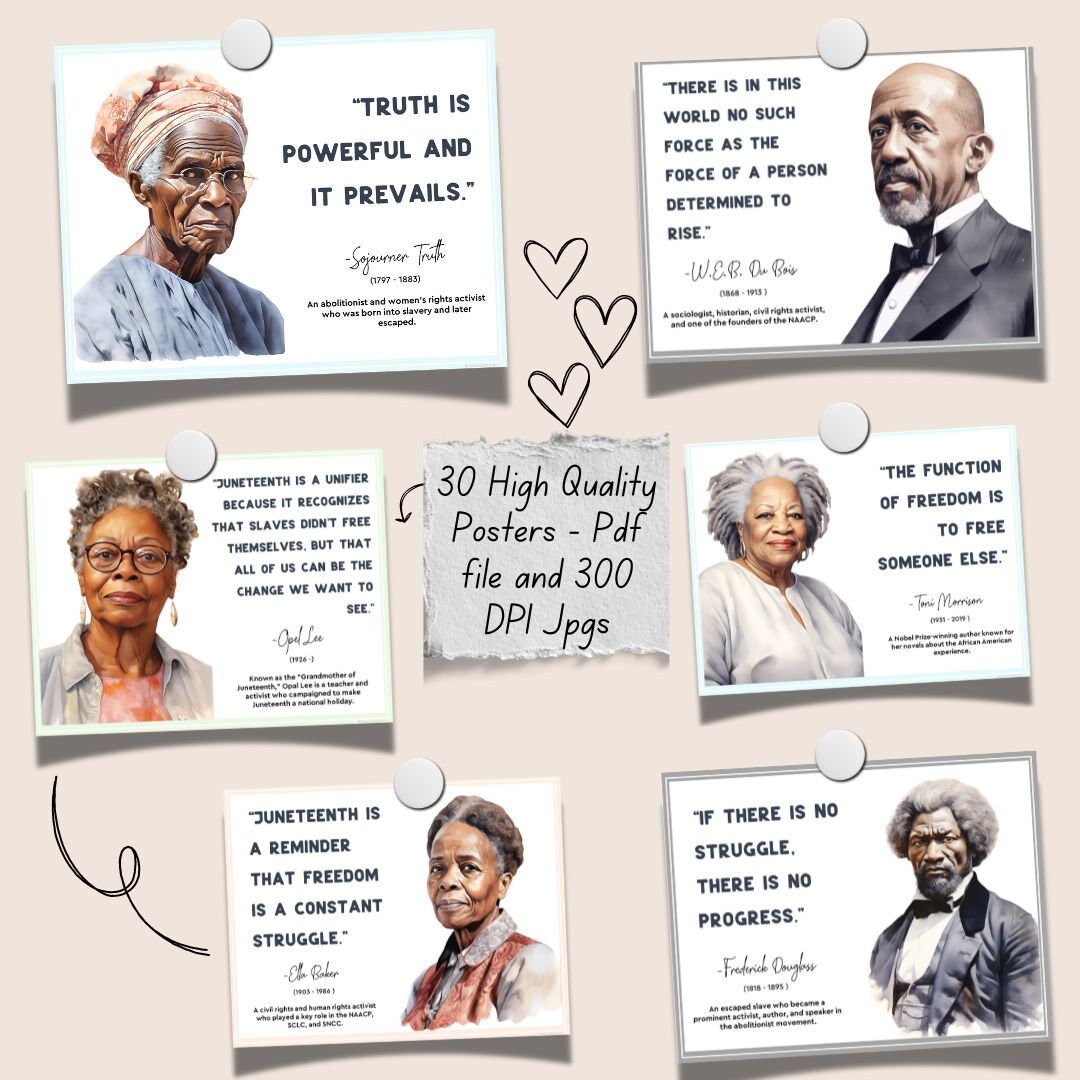 Juneteenth Quotes for Bulletin Board, Classroom Decor, Black History ...