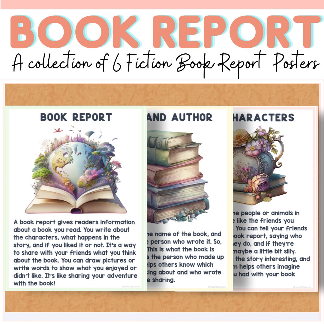 Fiction Book Report Posters: School Library Decor (digital Download) - Etsy