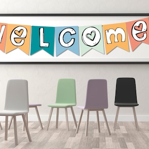 Retro Welcome Back Banner: Pastel Classroom Decor (PDF Download) - Etsy