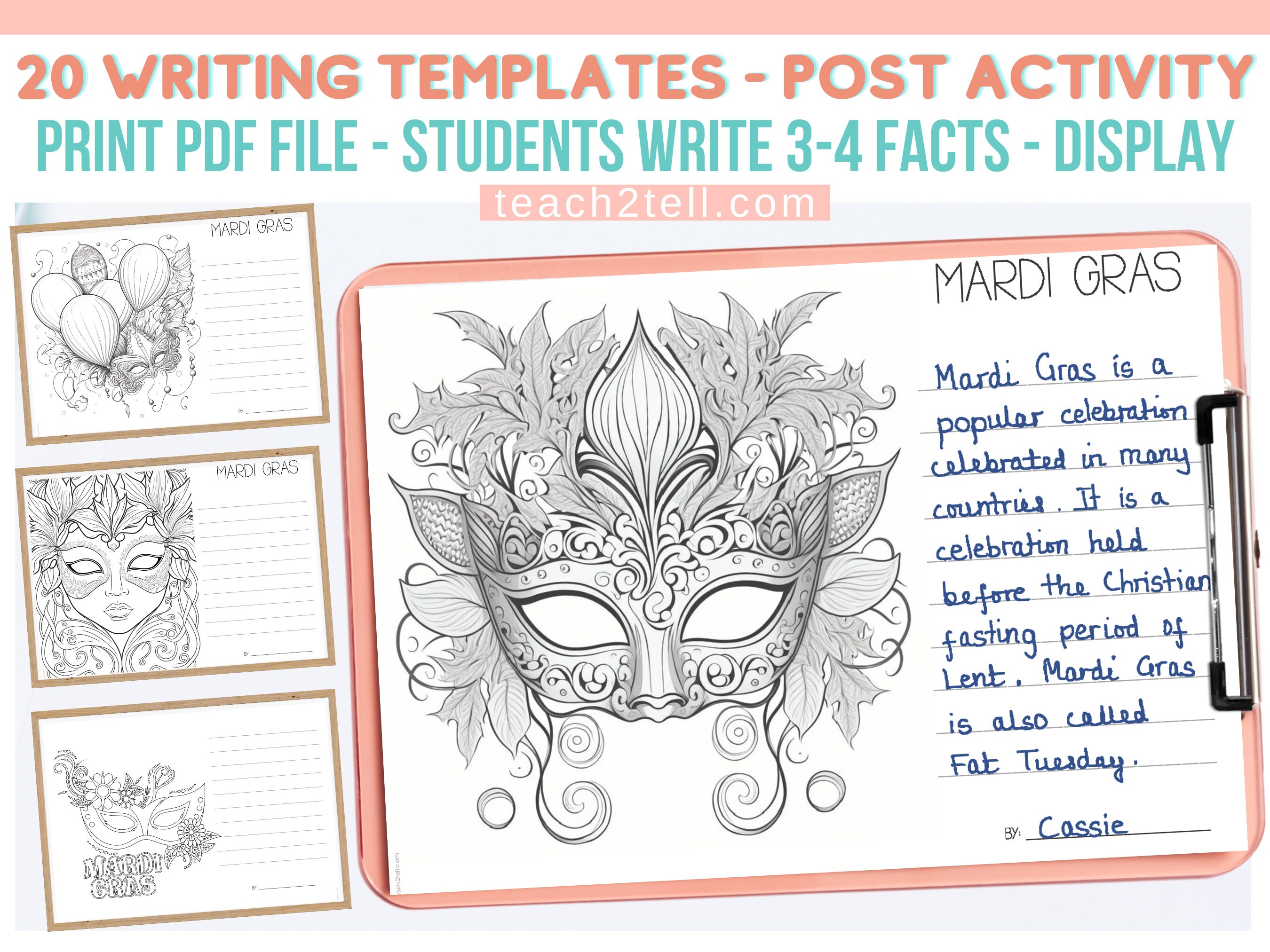 Mardi Gras Printables Reading Comprehension Activities Scavenger Hunt ...