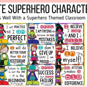 Superhero Growth Mindset Posters: Classroom Decor (PDF) - Etsy