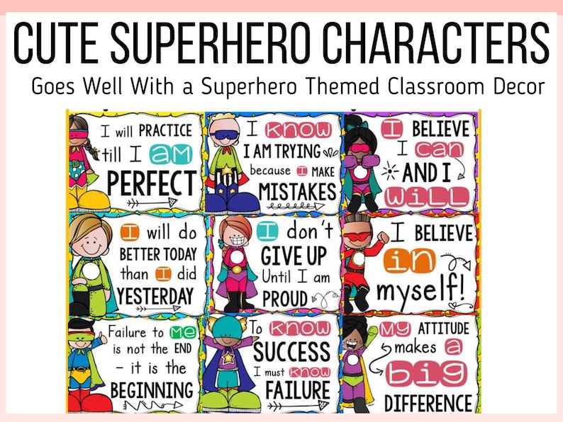 Superhero Growth Mindset Posters: Classroom Decor (PDF) - Etsy