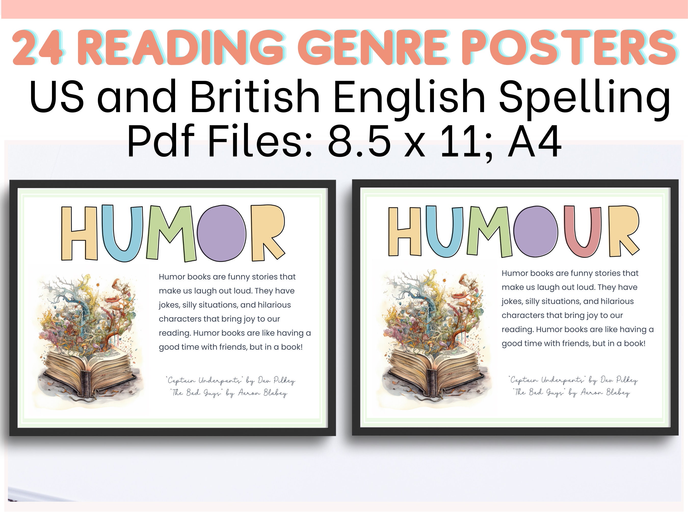 Reading Genre Posters for Classroom and Library Decor - Etsy UK