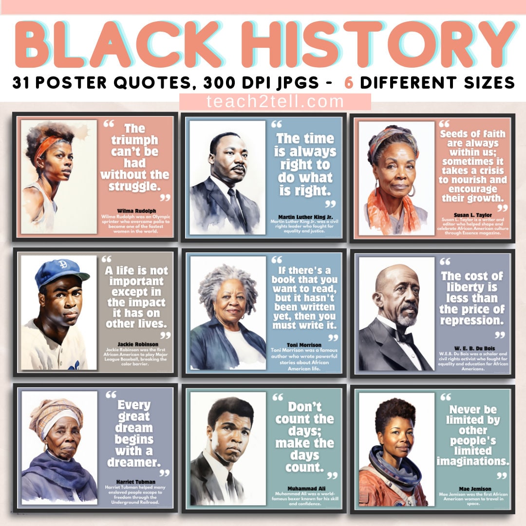 Black History Month Inspirational Quote Posters | Classroom Decor ...