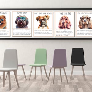 Testing Tips Posters: Dog Theme Bulletin Board (editable, Digital ...