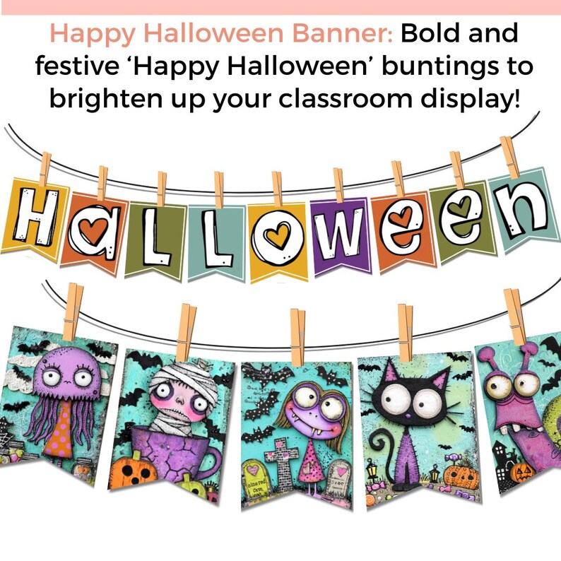 Halloween Banner Printable Classroom Decor Bulletin Board | Party ...