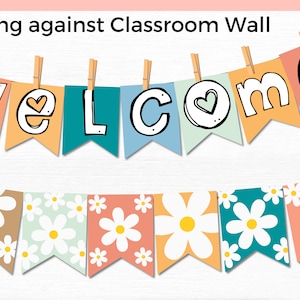 Retro Welcome Back Banner: Pastel Classroom Decor (PDF Download) - Etsy