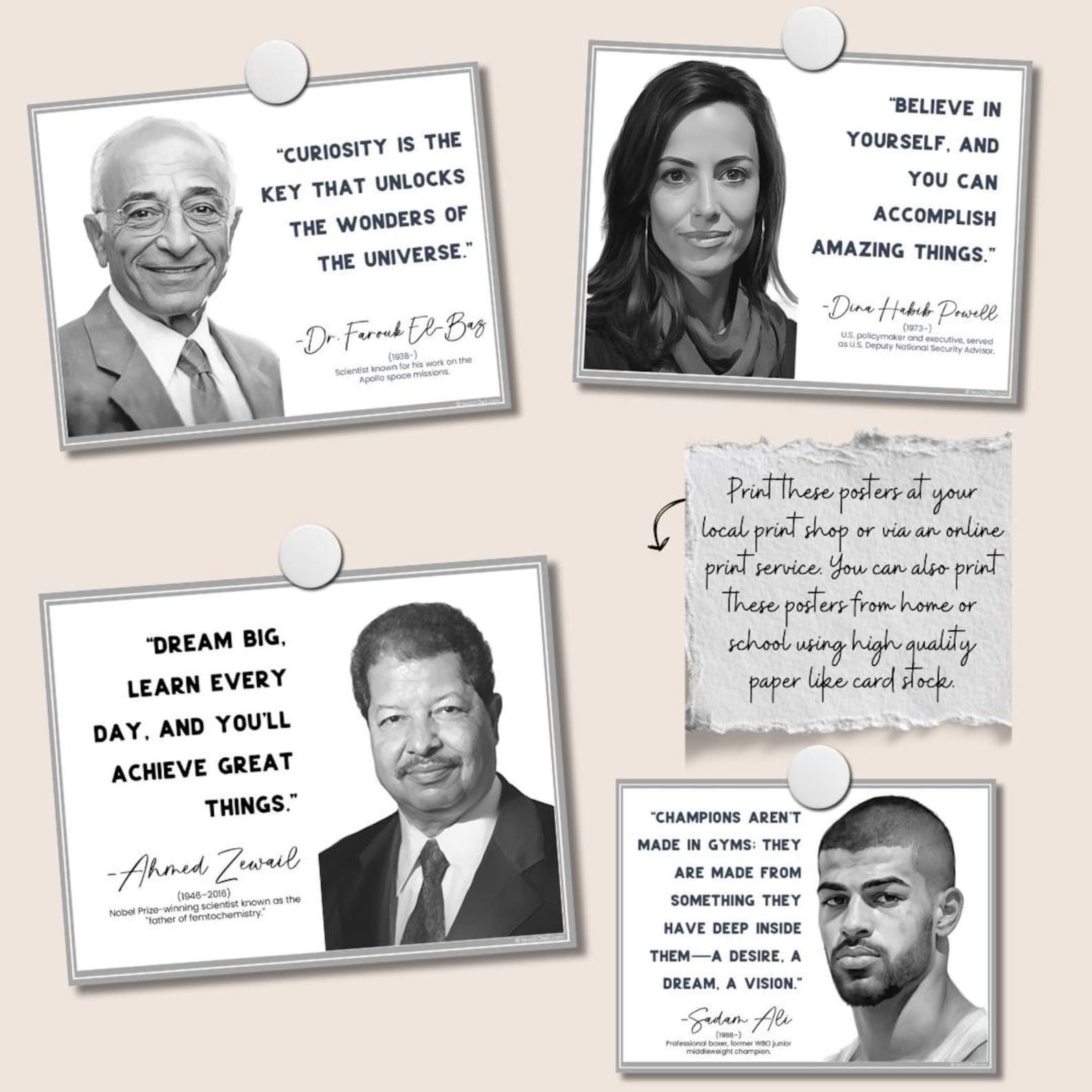 Arab American Heritage Month Posters: Inspirational Quotes (digital ...