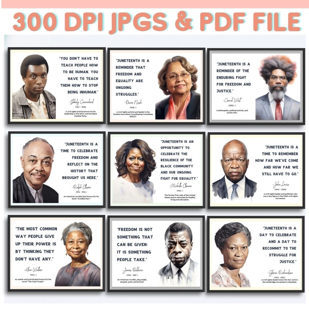 Juneteenth Quotes Posters: Classroom Decor, Black History (PDF & JPG ...