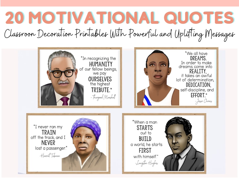 Black History Month Posters: Motivational Quotes, Classroom Art ...