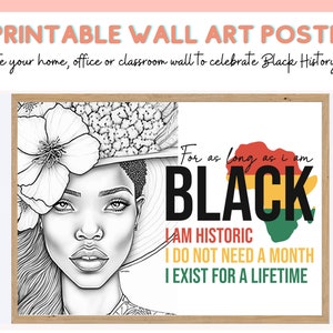 Black History Month Posters Black Woman Wall Art Black - Etsy