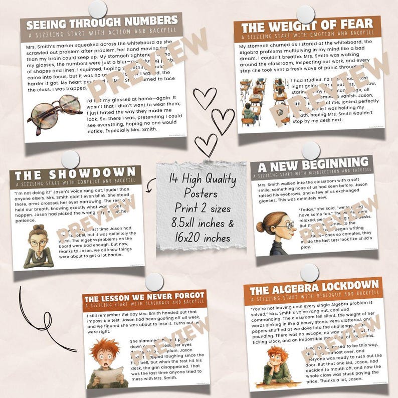 Narrative Writing Posters: Sizzling Starts & Backfill - Seven Steps ...