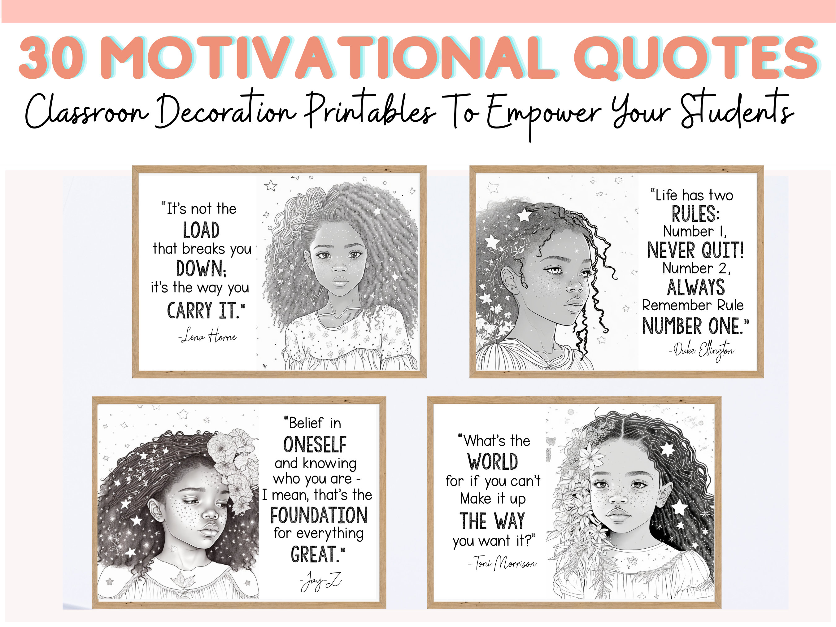 Black History Motivational Classroom Posters Inspirational Classroom ...