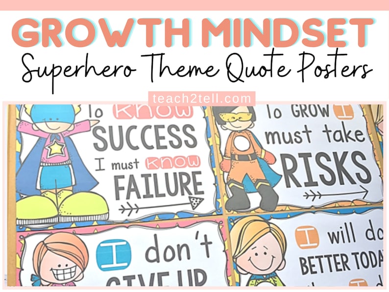 Superhero Growth Mindset Posters: Classroom Decor (PDF) - Etsy
