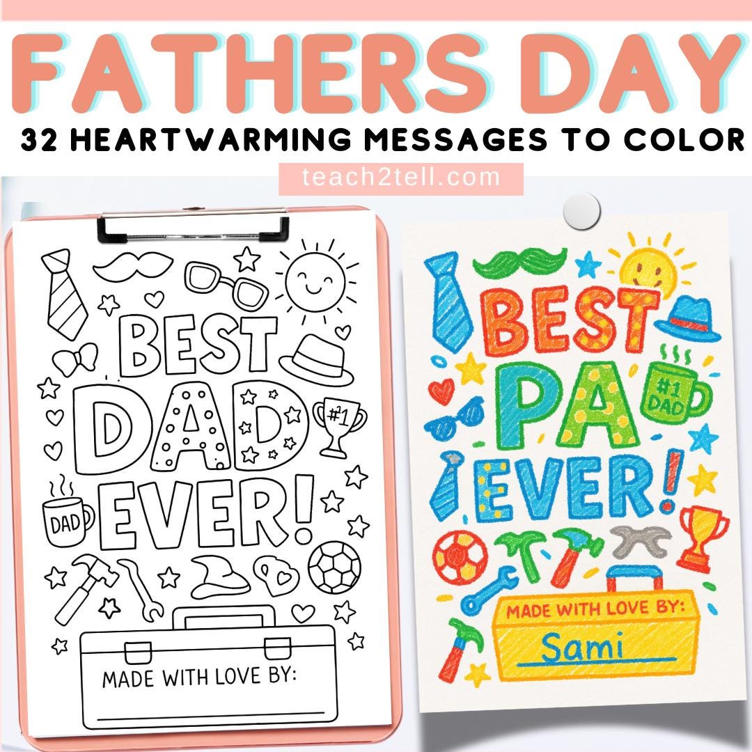Father's Day Coloring Pages: Printable Activity Sheets (PDF Download ...