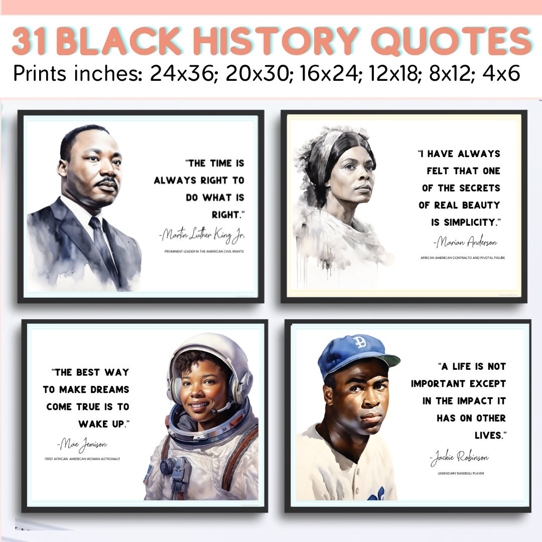 Black History Month Quote Posters: Classroom & Church Decor (digital ...
