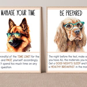 Testing Tips Posters: Dog Theme Bulletin Board (editable, Digital ...
