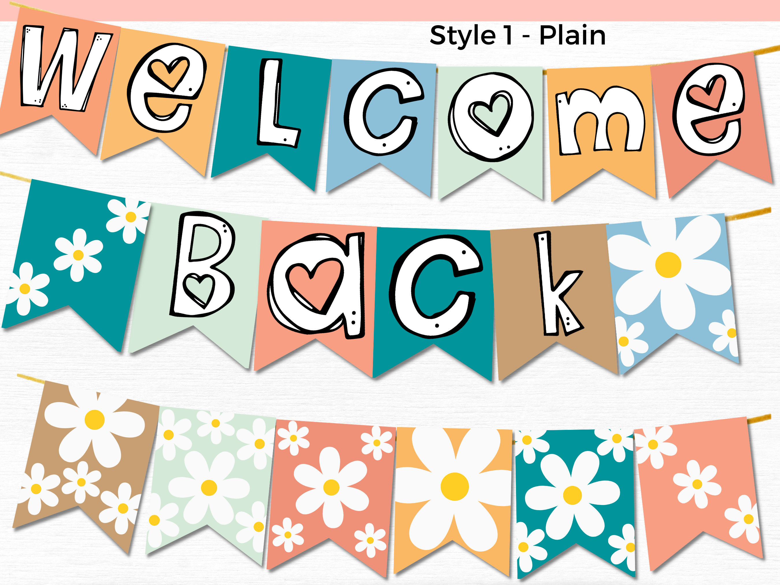 Retro Welcome Back Banner: Pastel Classroom Decor (PDF Download) - Etsy