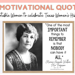 Texas Women's History Month Posters: Inspirational Quotes (digital ...