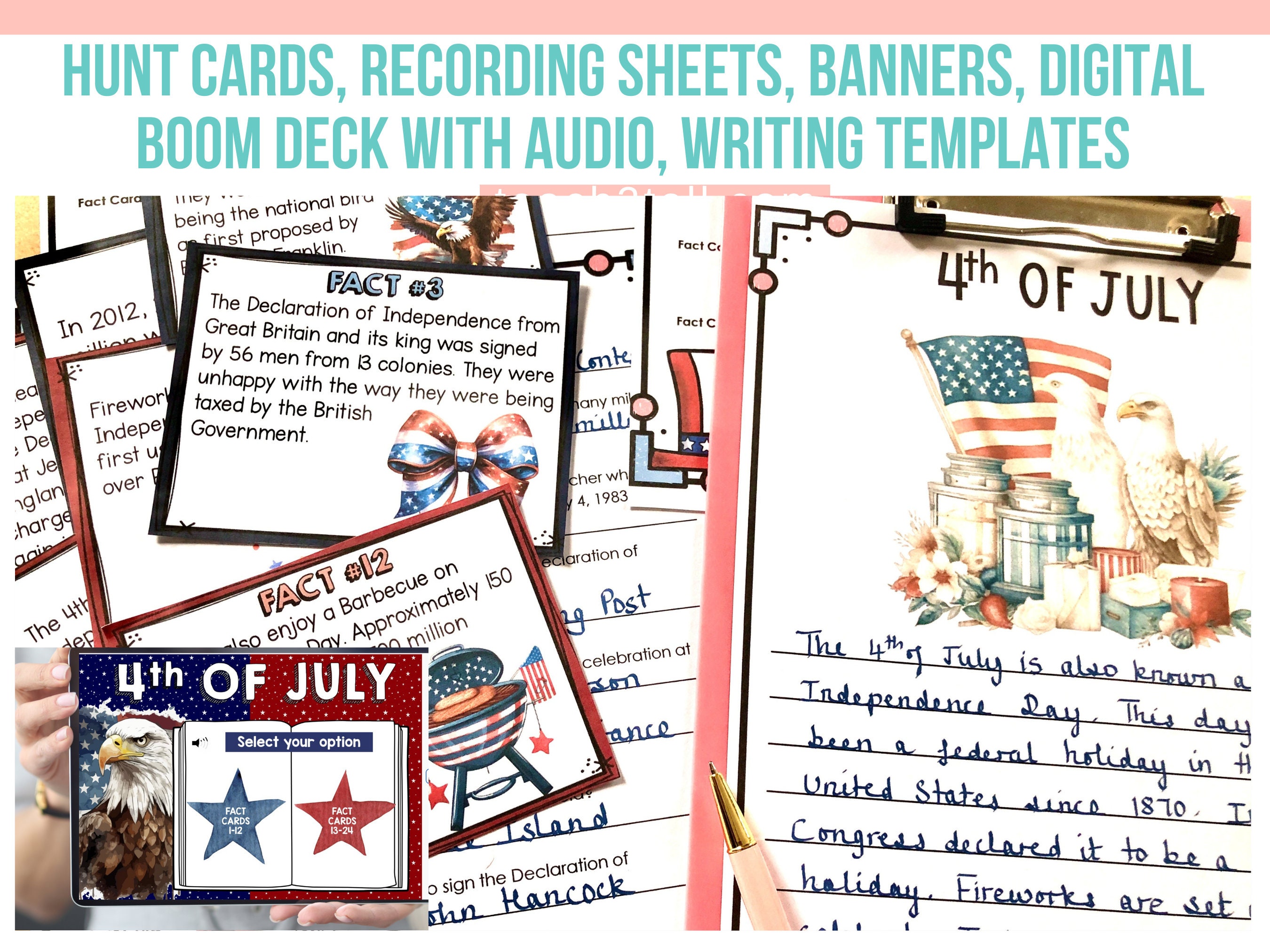 4th of July Activities Reading Comprehension Printables Scavenger Hunt ...