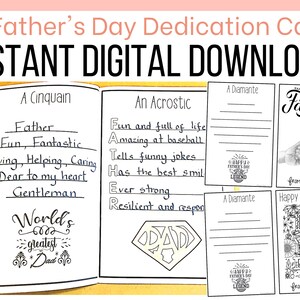 Fathers Day Activity Printable Card, Fathers Day Poem, Fathers Day ...