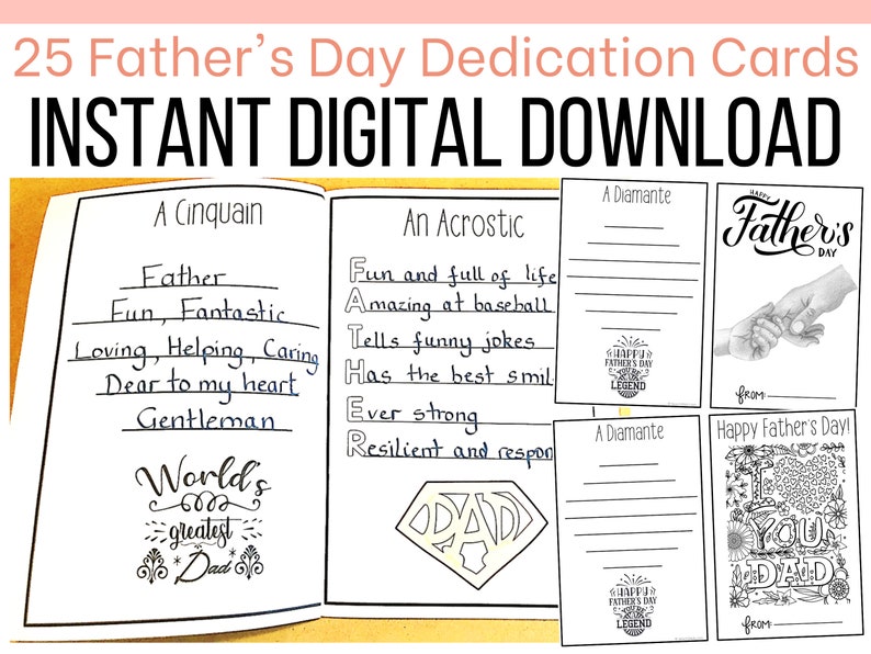 Fathers Day Activity Printable Card, Fathers Day Poem, Fathers Day ...
