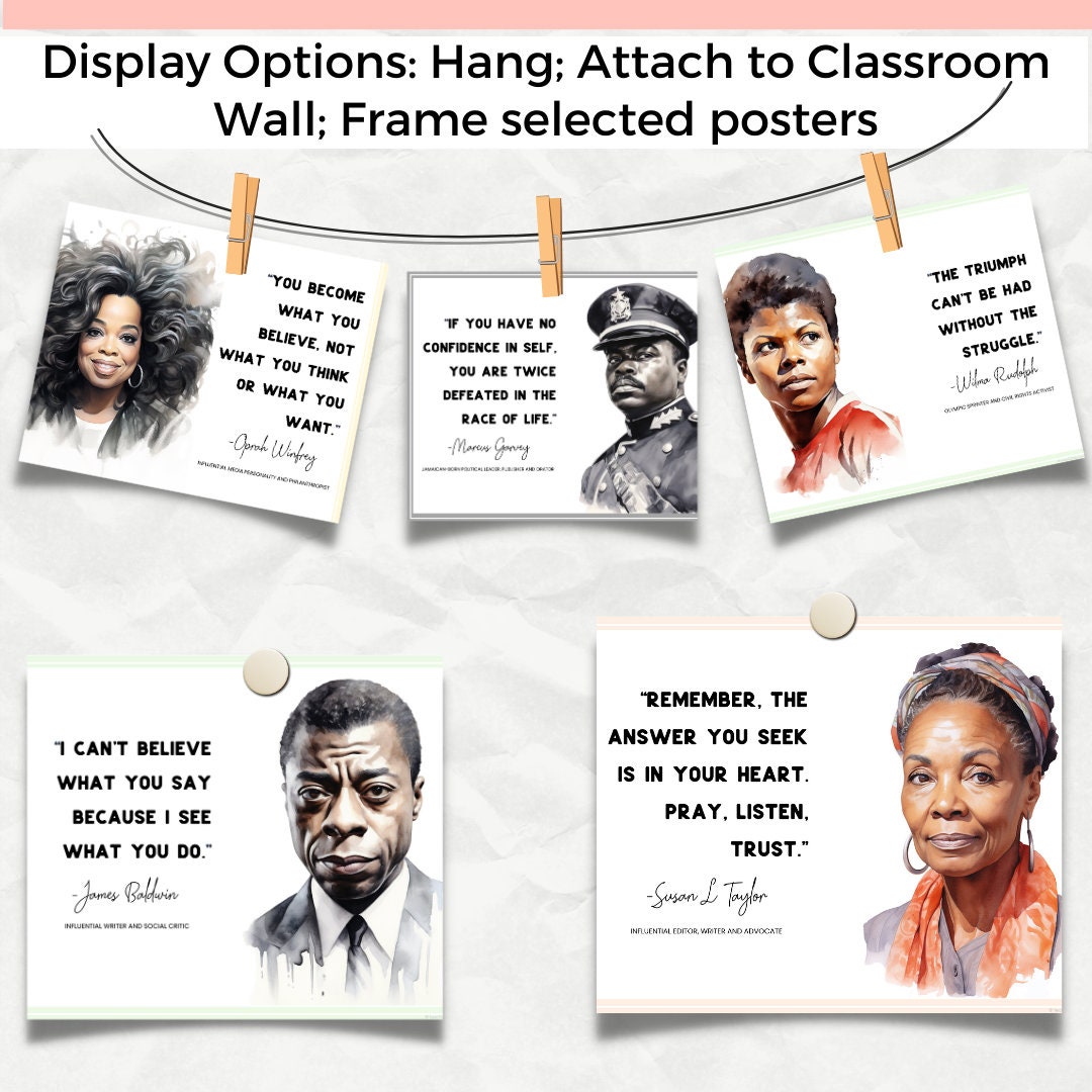 Black History Month Quote Posters: Classroom & Church Decor (digital ...