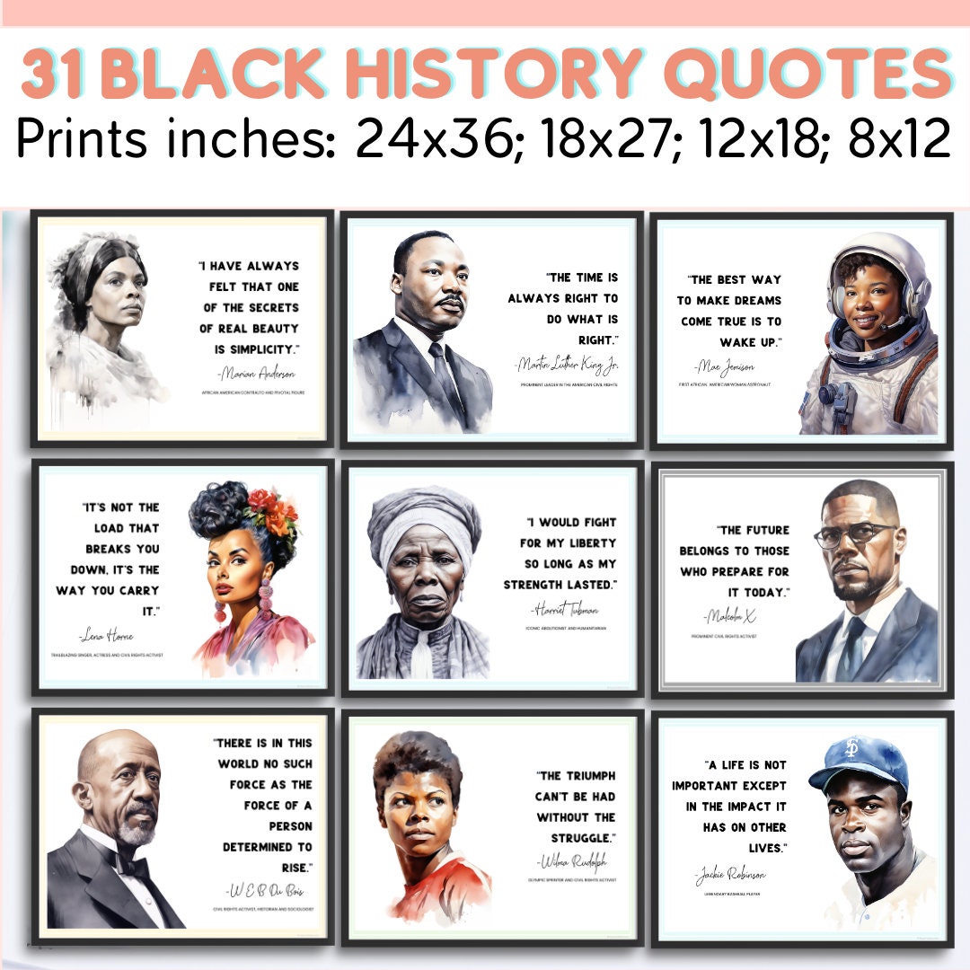 Black History Month Quote Posters: Classroom & Church Decor (digital ...