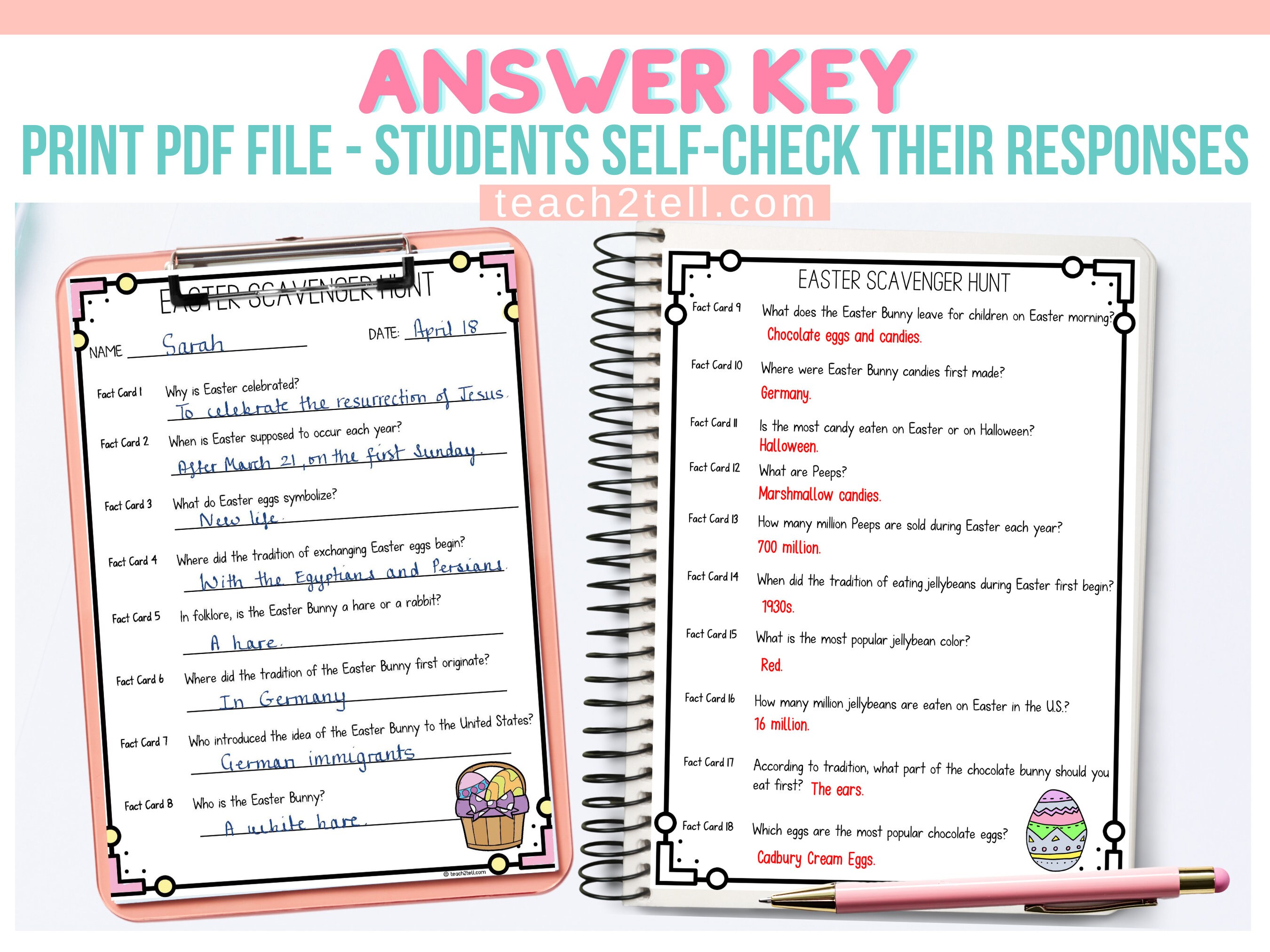 Easter Printables Reading Comprehension Activities Easter Scavenger ...