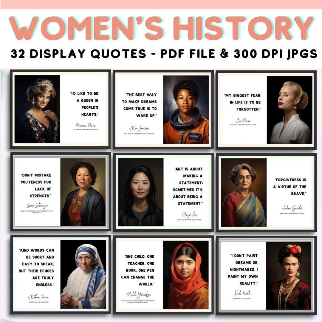 Women's History Month Posters: Inspirational Quotes Bulletin Board ...