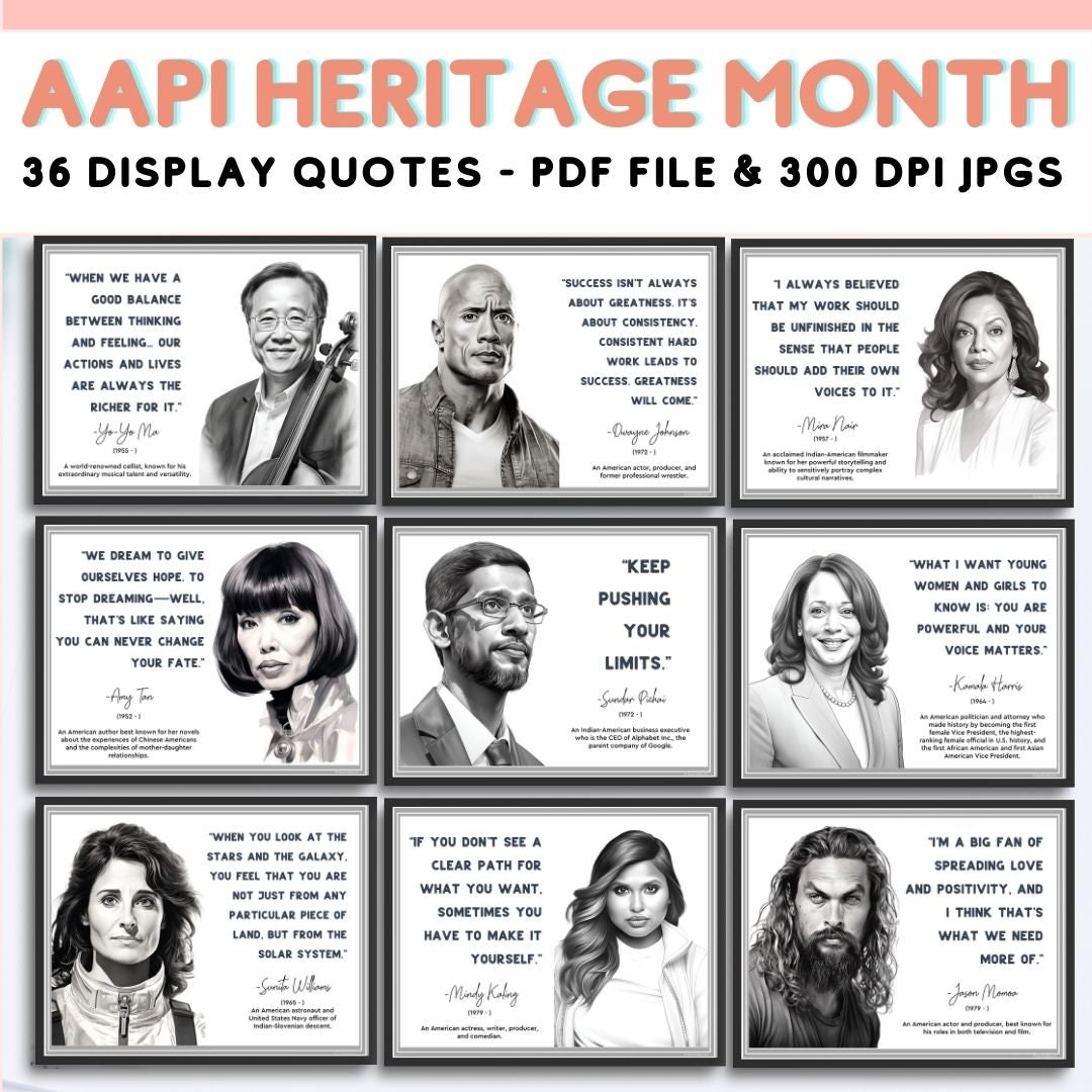 AAPI Heritage Month, AAPI Posters, AAPI Quotes Asian American and ...