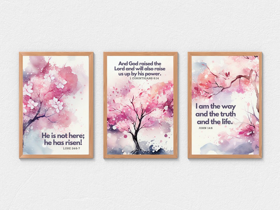 Easter Wall Art Print, Bible Verse Wall Art, Christian Wall Decor ...