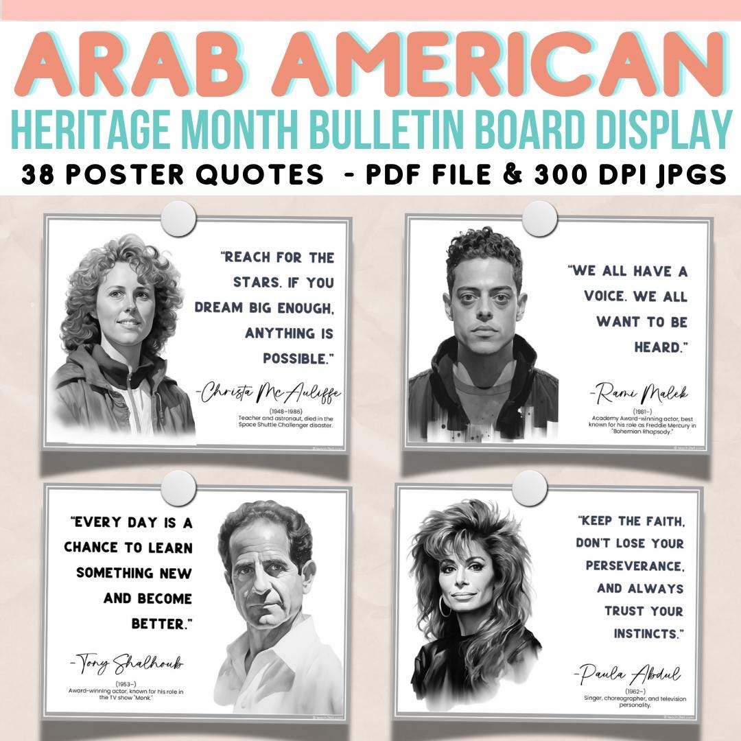 Arab American Quotes Posters for Arab American Heritage Month ...