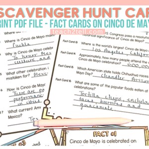 Cinco De Mayo Printables Reading Comprehension Activities Scavenger ...