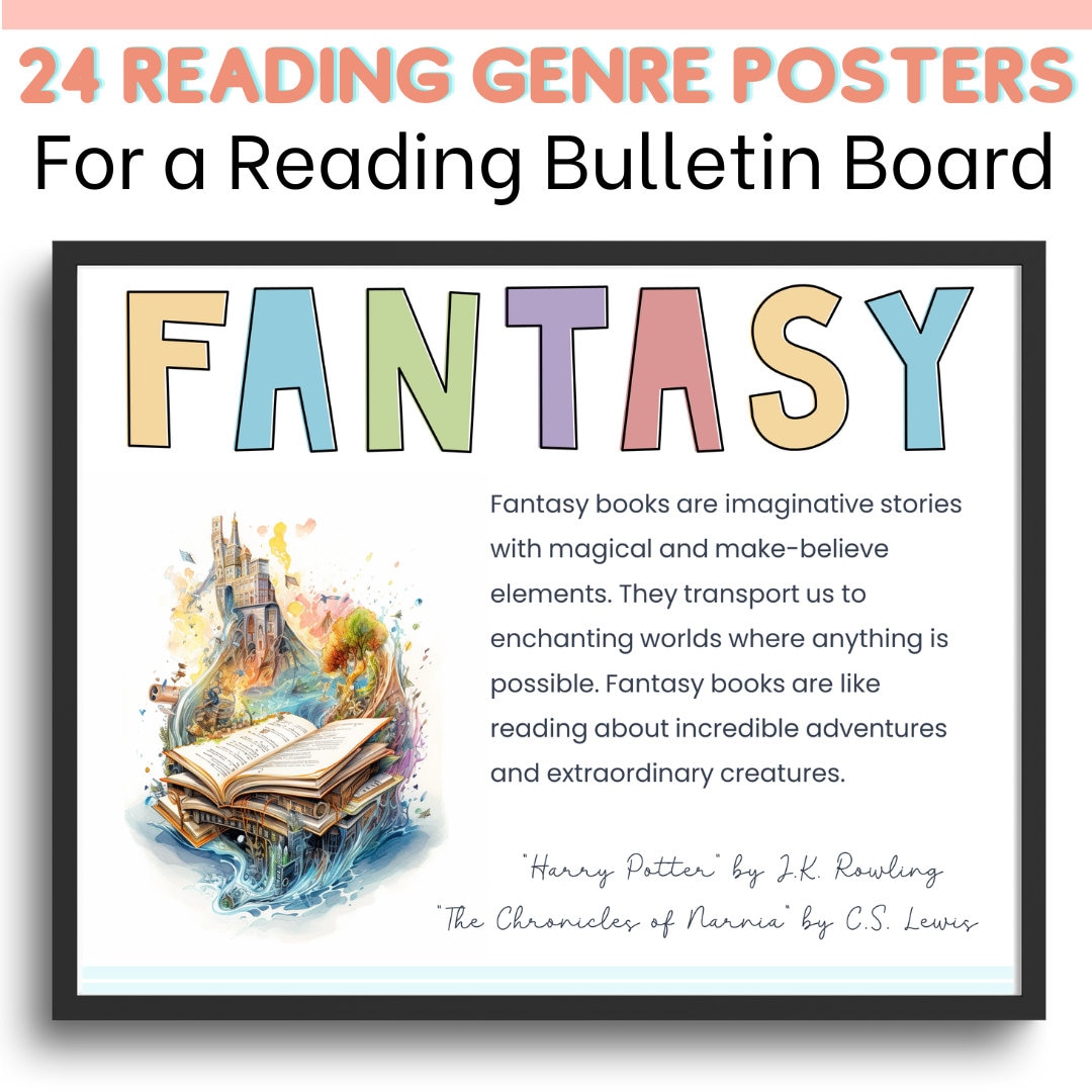 Reading Genre Posters: Classroom & Library Decor (digital Download) - Etsy