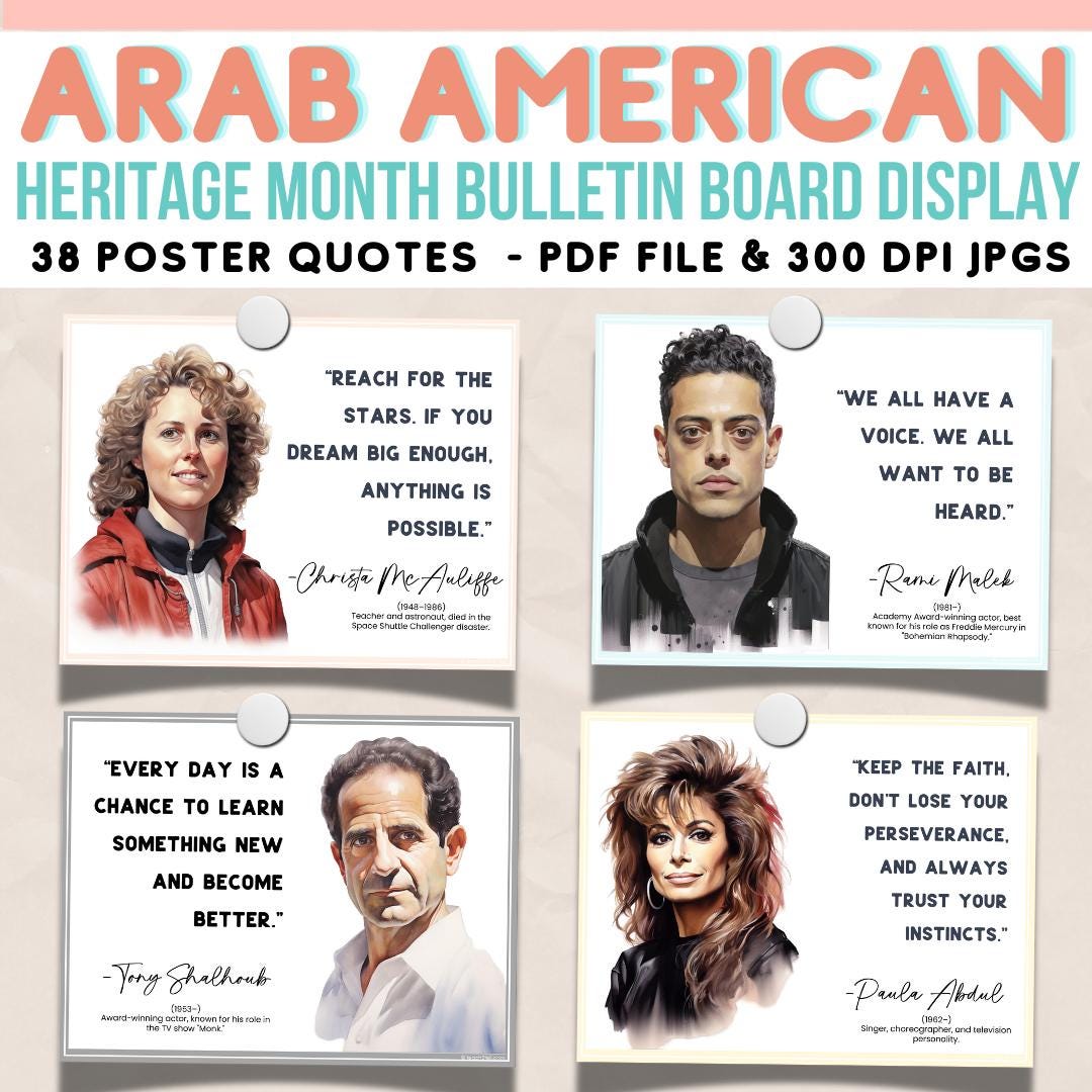 Arab American Heritage Month Posters: Classroom Decor (PDF & JPG) - Etsy