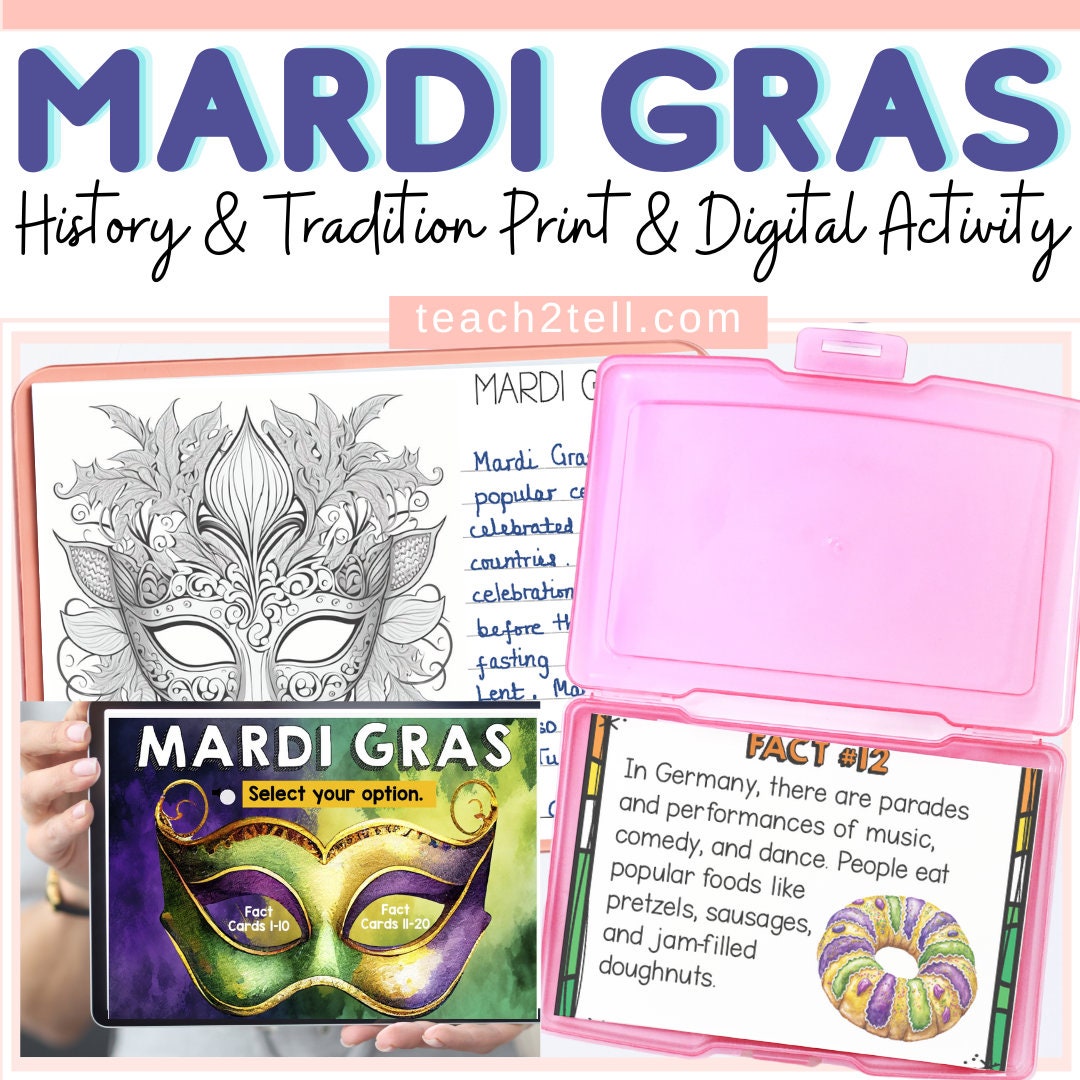Mardi Gras Printables Reading Comprehension Activities Scavenger Hunt ...