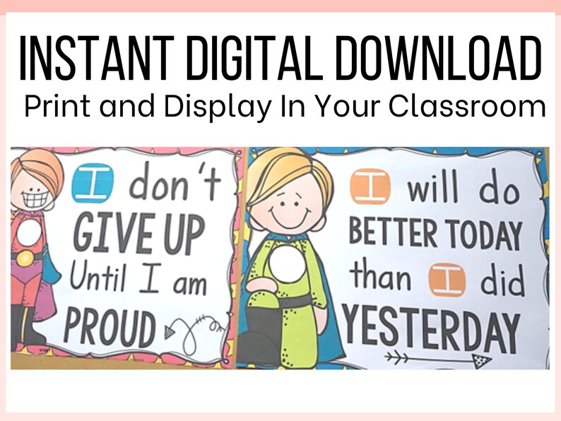 Superhero Growth Mindset Posters: Classroom Decor (PDF) - Etsy