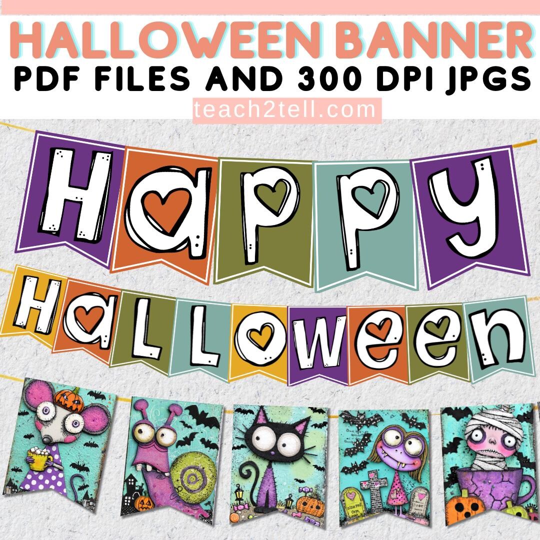 Halloween Banner Printable Classroom Decor Bulletin Board | Party ...