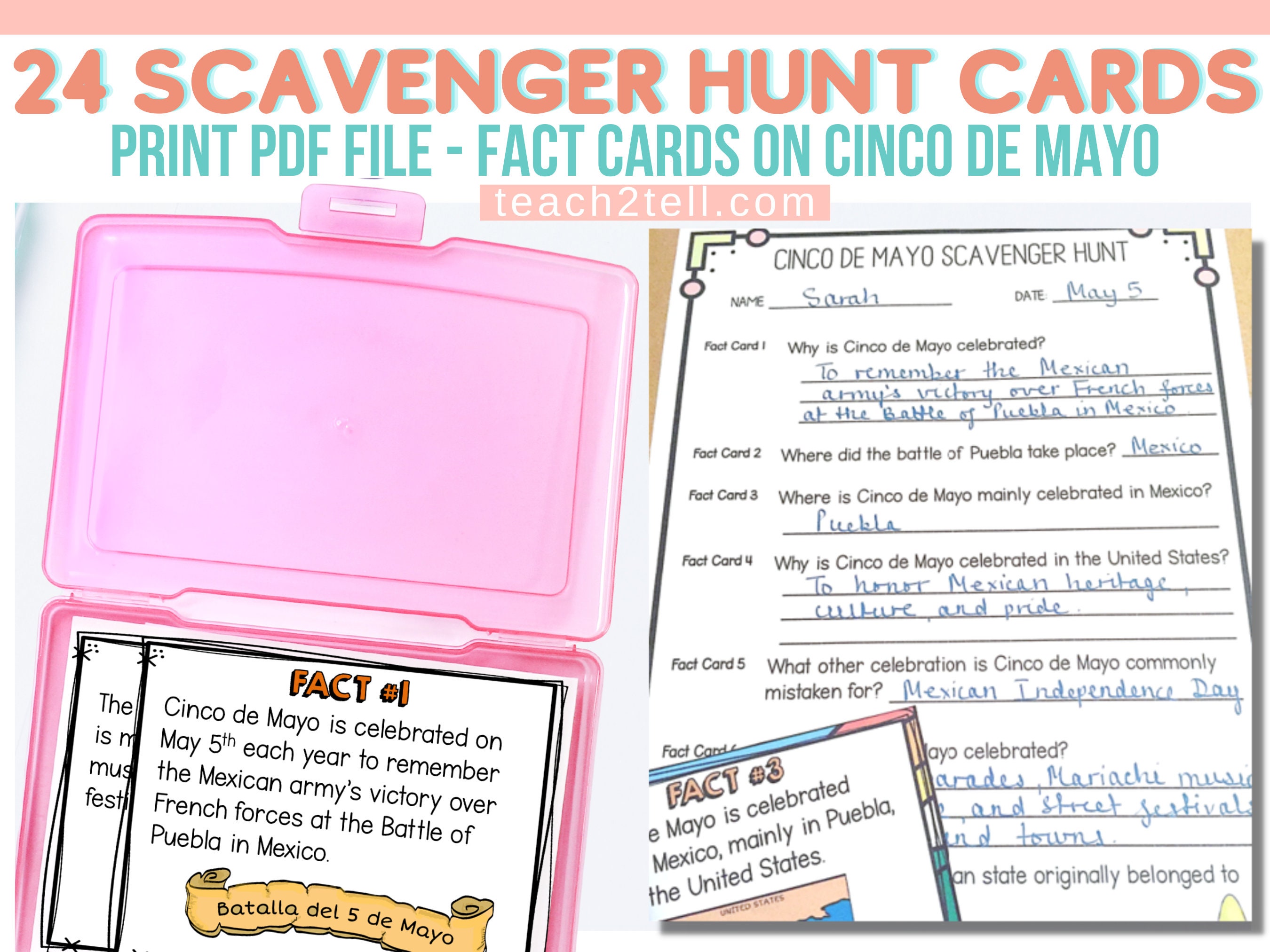 Cinco De Mayo Printables Reading Comprehension Activities Scavenger ...