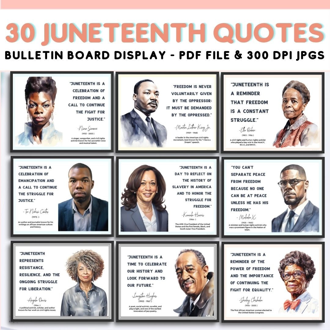 Juneteenth Quotes Posters: Classroom Decor, Black History (PDF & JPG ...
