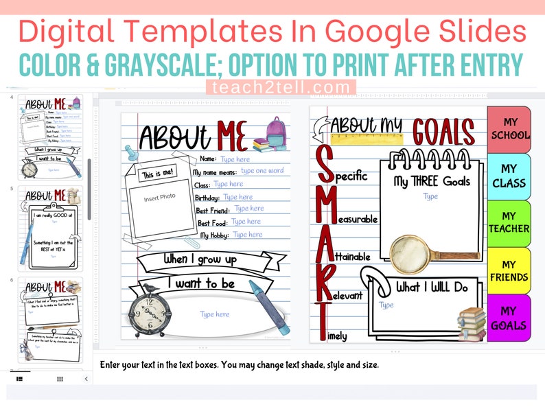 Editable All About Me Printable Back to School Teacher First Day of ...