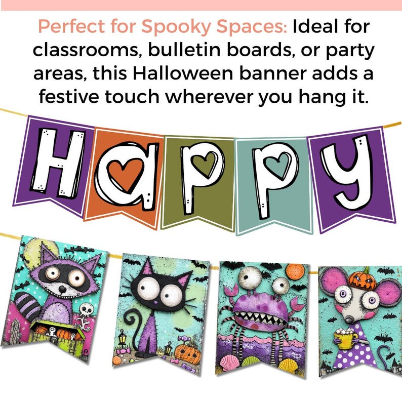 Halloween Banner Printable Classroom Decor Bulletin Board | Party ...