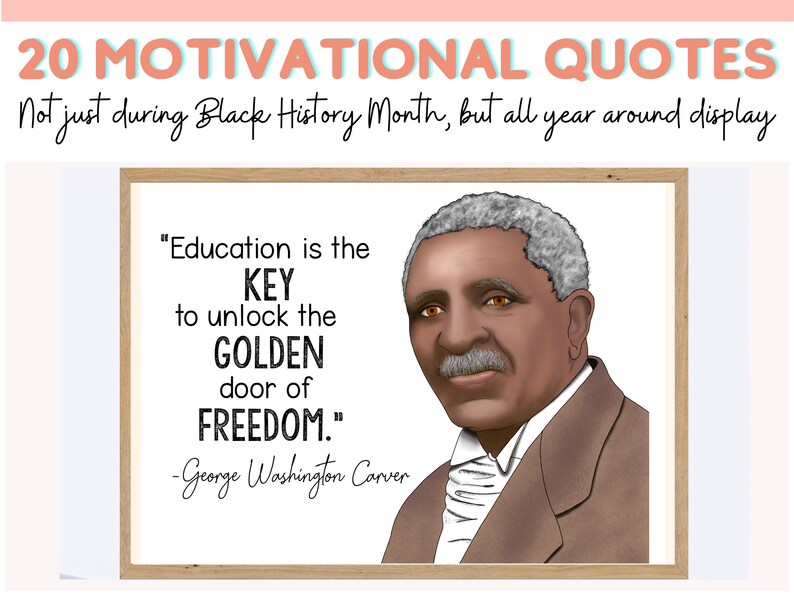 Black History Month Posters: Motivational Quotes, Classroom Art ...