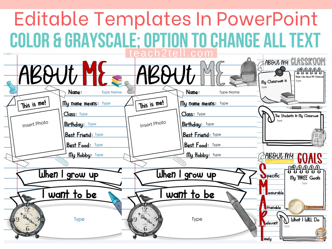 Editable All About Me Printable Back to School Teacher First - Etsy