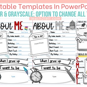 Editable All About Me Printable: Back to School Activity (digital ...