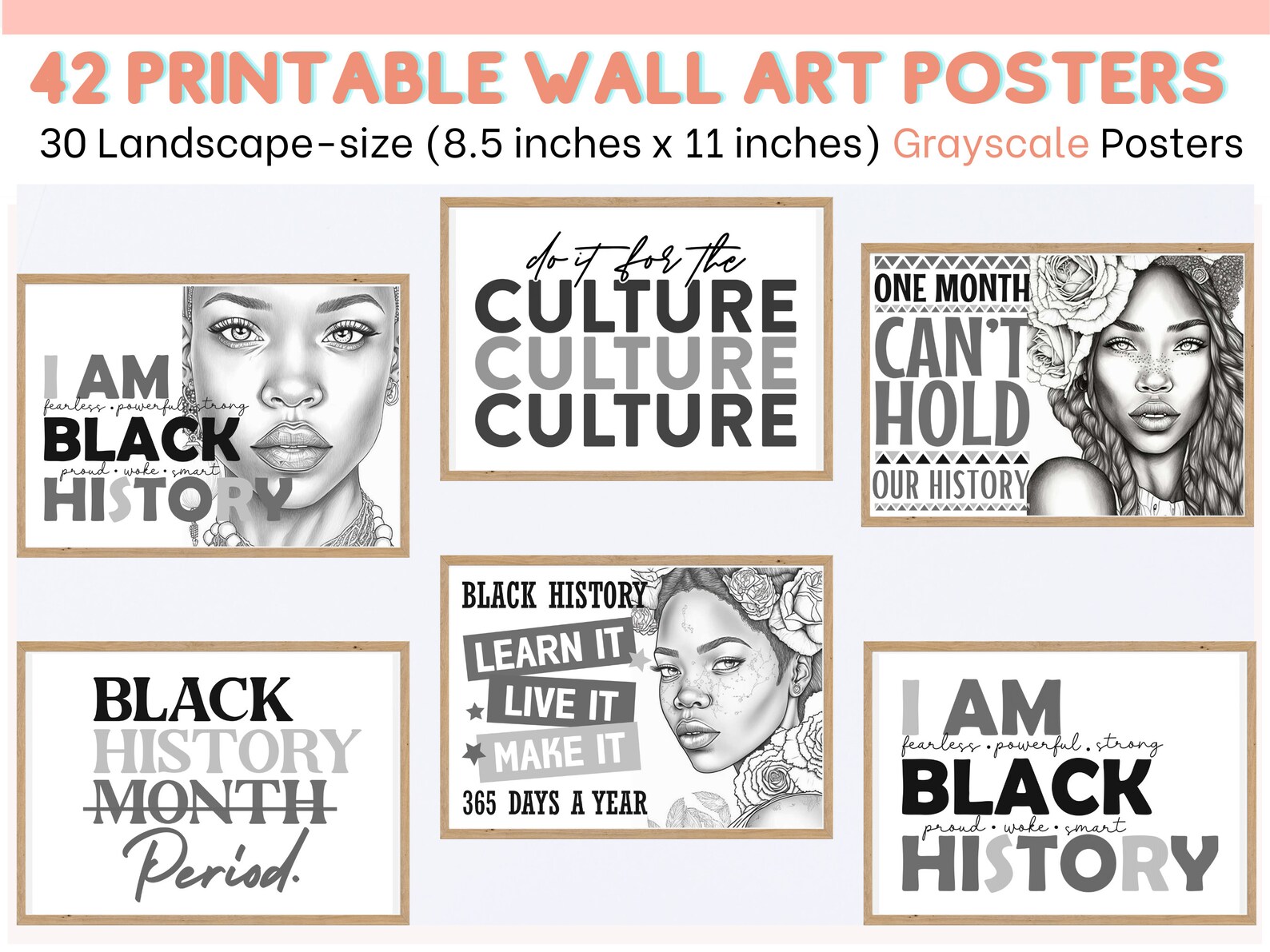 Black History Month Posters Black Woman Wall Art Black History Wall Art ...