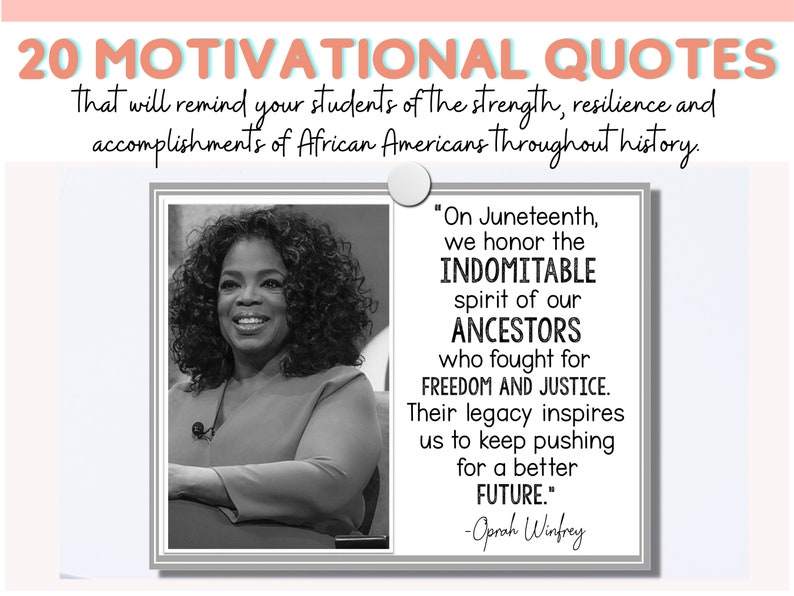 Juneteenth Motivational Quotes Bulletin Board Display, Pride Juneteenth ...